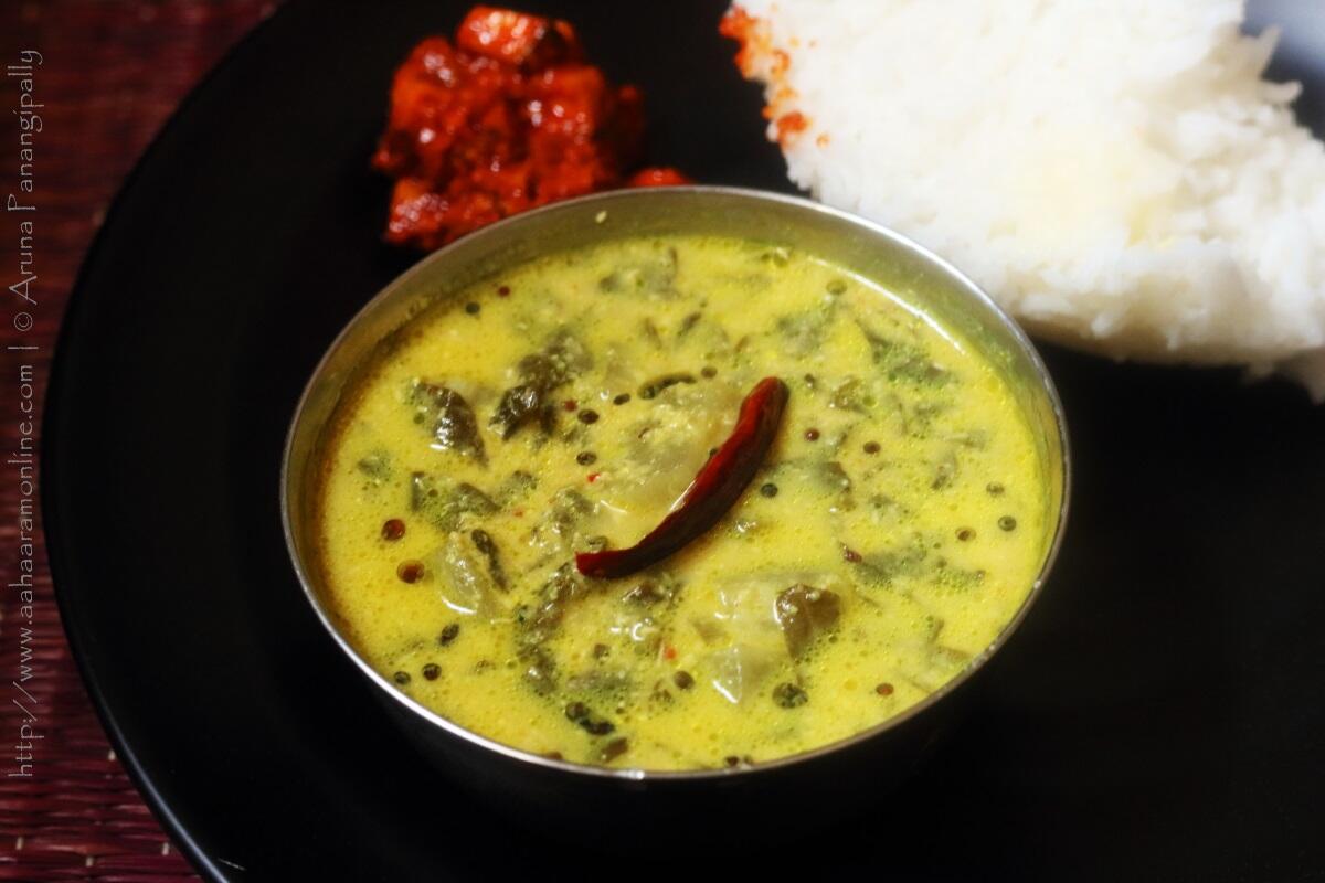Andhra Bachali Kura Pulusu (Malabar Spinach Stew) - ãhãram