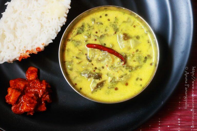 Andhra Bachali Kura Pulusu (Malabar Spinach Stew) - ãhãram