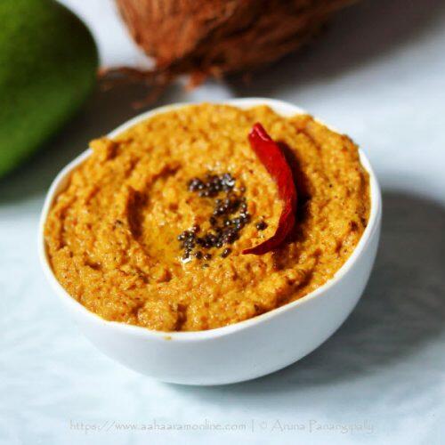 Mamidikaya Kobbari Pachadi | Andhra Raw Mango and Coconut Chutney - ãhãram