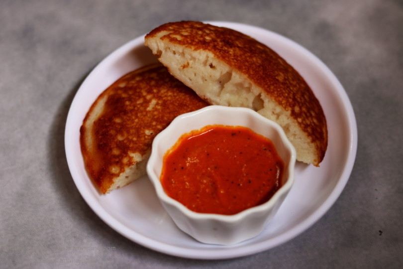 Dibba Rotti (Easy Version with Idli Batter) - A Gluten Free Vegan Snack