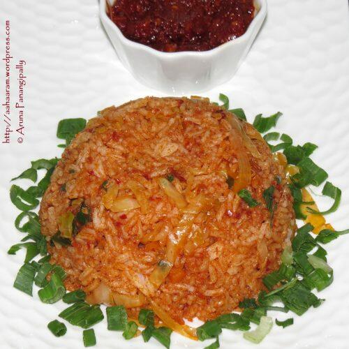 Schezwan Fried Rice or Sichuan Fried Rice - ãhãram