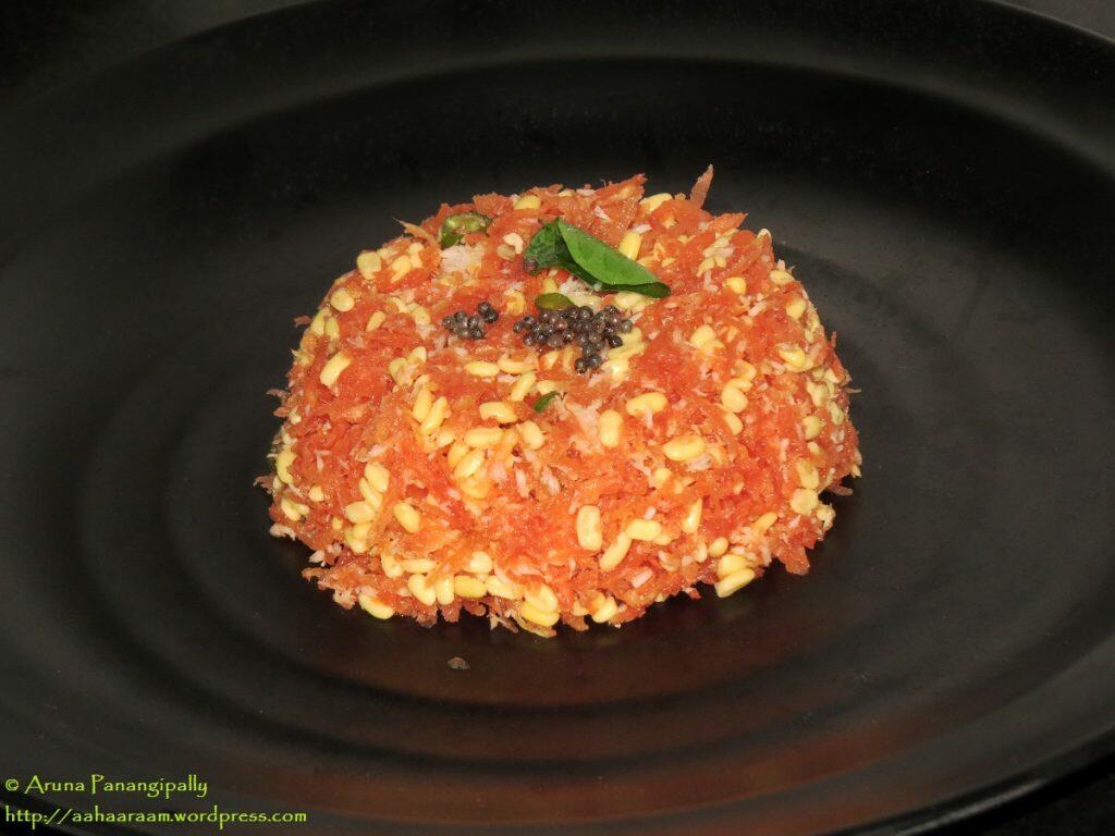 Carrot Hesarubele Kosambari | Carrot Moong Dal Salad