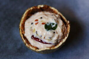 Velakkaya Perugu Pachadi: Andhra Wood Apple (Kavath or Kaith) Chutney