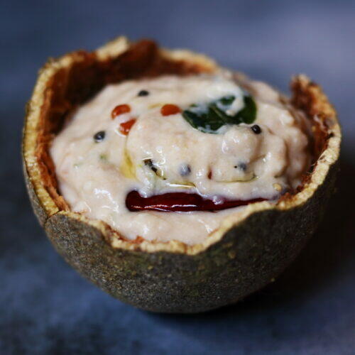 Velakkaya Perugu Pachadi: Andhra Wood Apple (Kavath or Kaith) Chutney