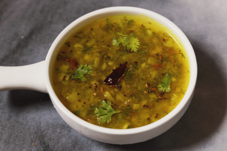 Mamidikaya Pachi Pulusu | Cold Raw Mango and Onion Rasam