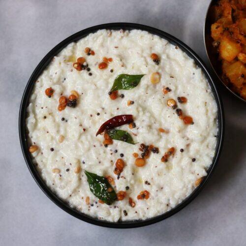 Ava Pettina Daddojanam | Andhra Curd Rice Flavoured with Mustard