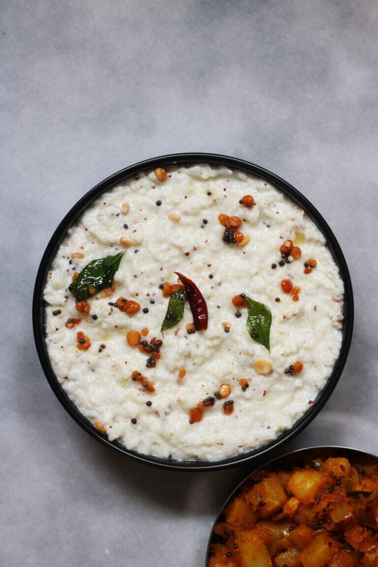 Ava Pettina Daddojanam | Andhra Curd Rice Flavoured with Mustard